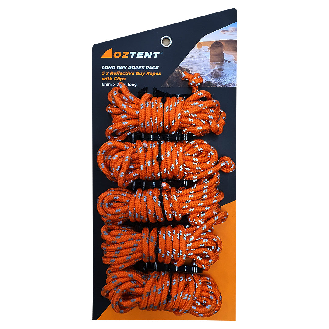 Oztent Long Guy Rope with Clip (Reflective) - 5 Pack — Oztent Australia ...